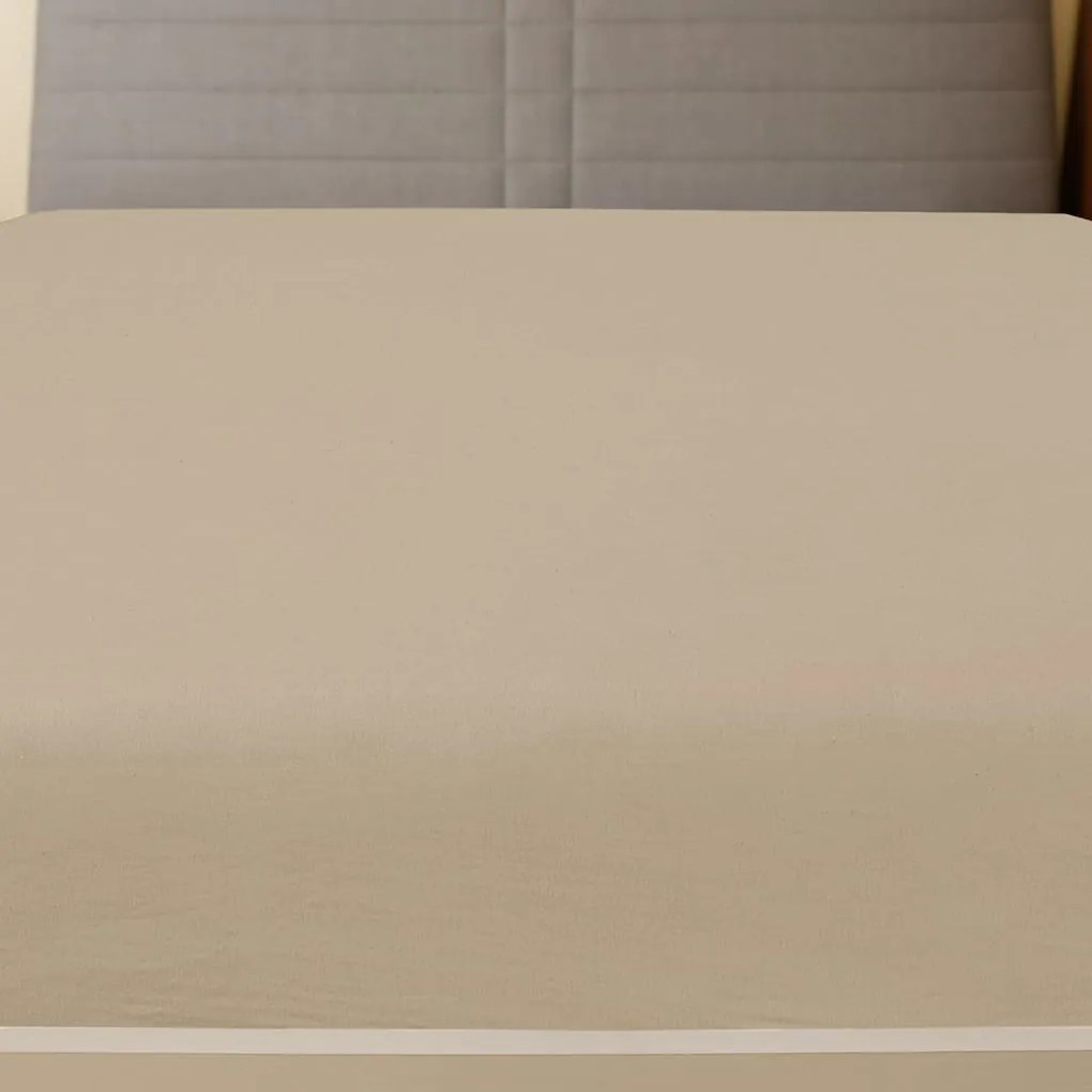 vidaXL Jersey prostěradlo taupe 160x200 cm bavlna