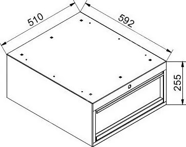 Závěsná zásuvka na nářadí k pracovním stolům, 1 zásuvka, 510 x 592 x 255 mm, grafit
