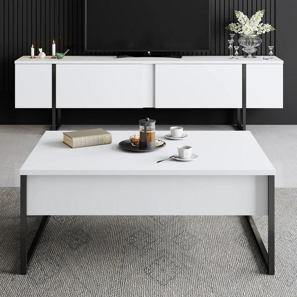 Konferenční stolek Luxe White and Black