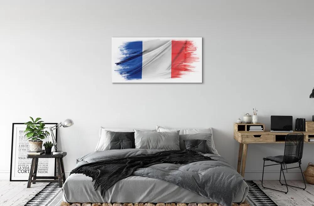Obraz na skle vlajka Francie 120x60 cm