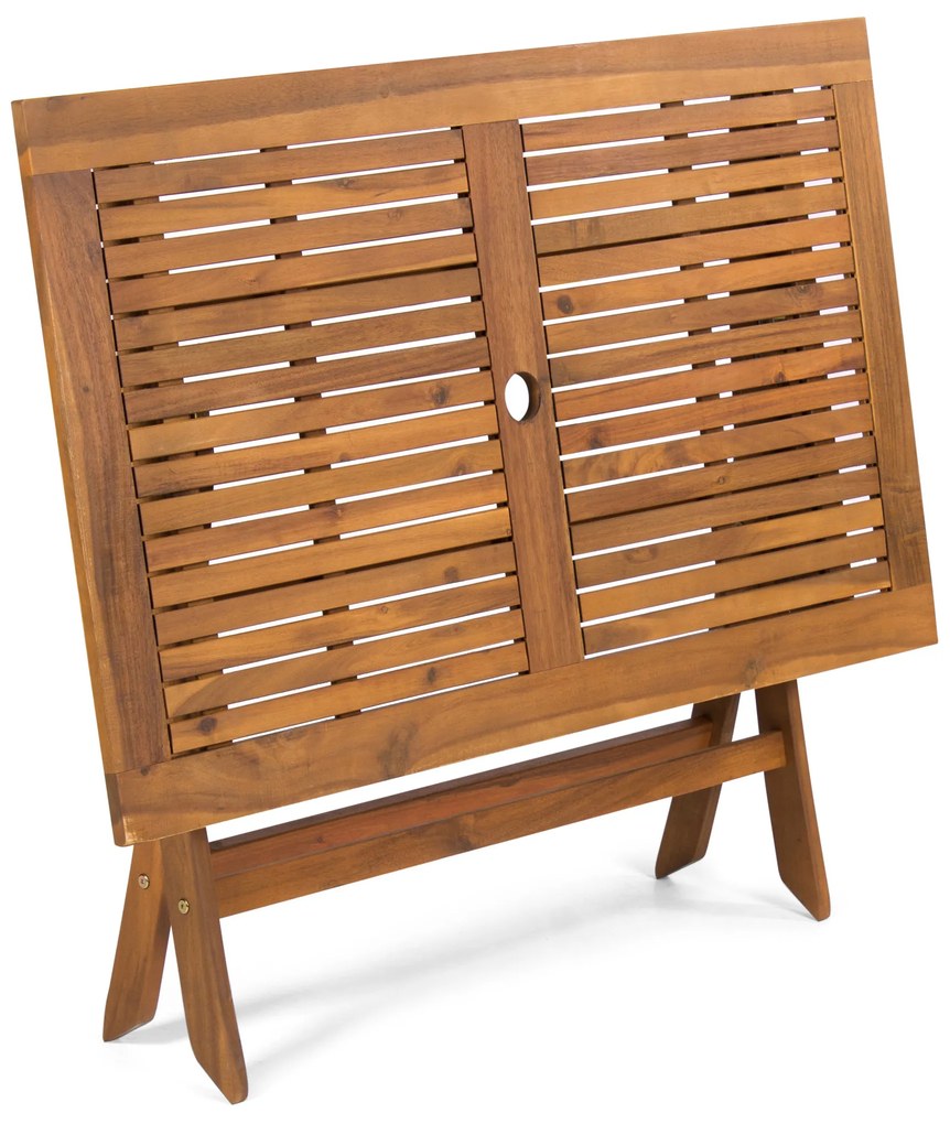 Fieldmann FDZN 4011-T Skládací stůl Rozměry D120׊70×V74 cm, Deska stolu s otvorem pro slunečník, Moznost složení stolu, Vhodné pro