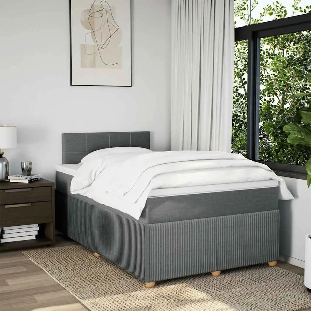 Box spring postel s matrací tmavě šedá 120x200 cm textil 3289724