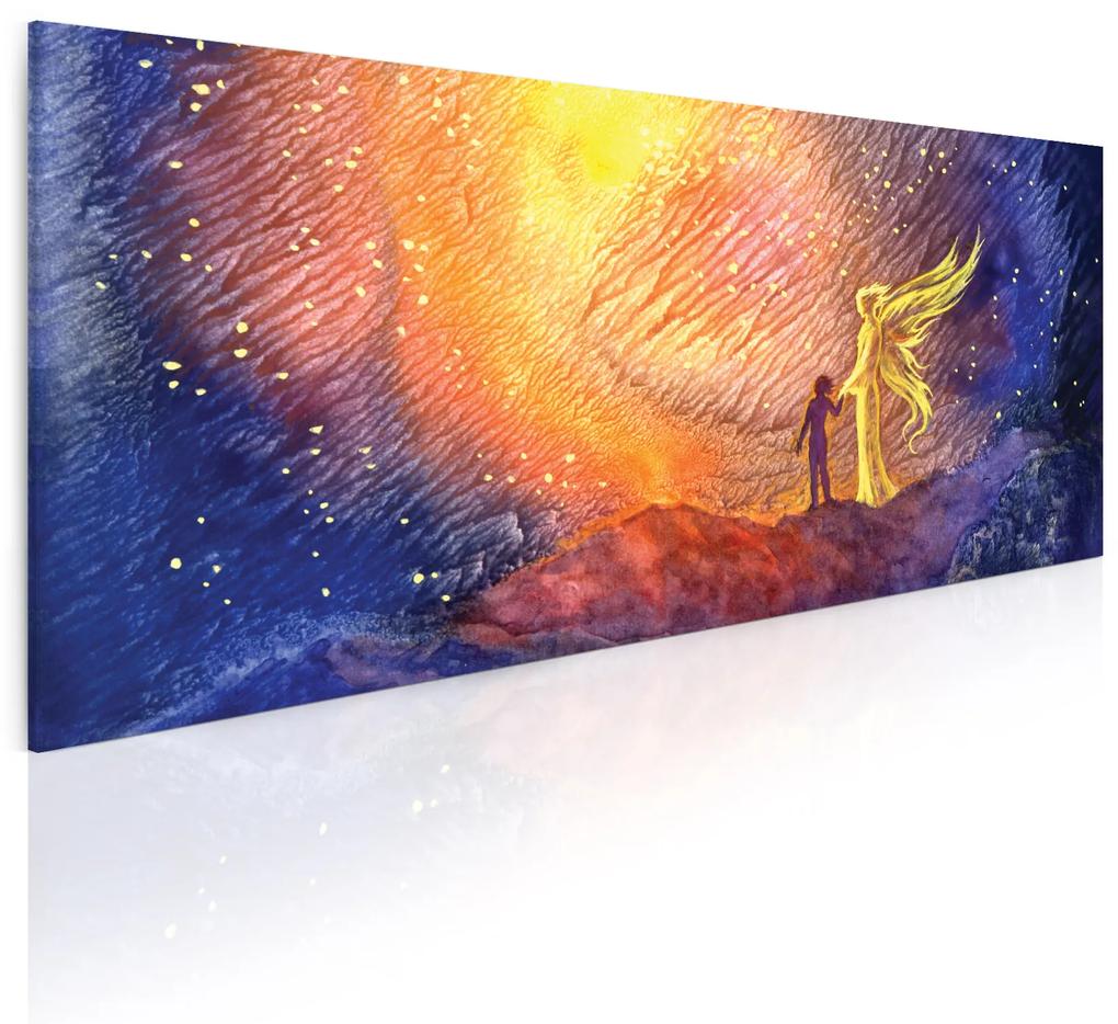 Malvis ® Abstraktní obraz andělská pomoc Velikost (šířka x výška): obdélník - 50x30 cm