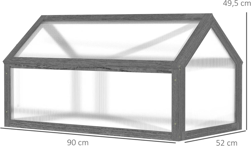 MM Handel  Mini skleník 90 x 52 x 49,5 cm outsunny | šedy