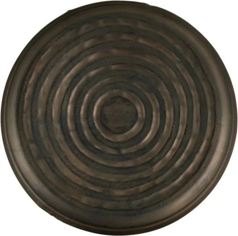 Bronzový antik kulatý kovový podnos Cassic – Ø 40 *5 cm