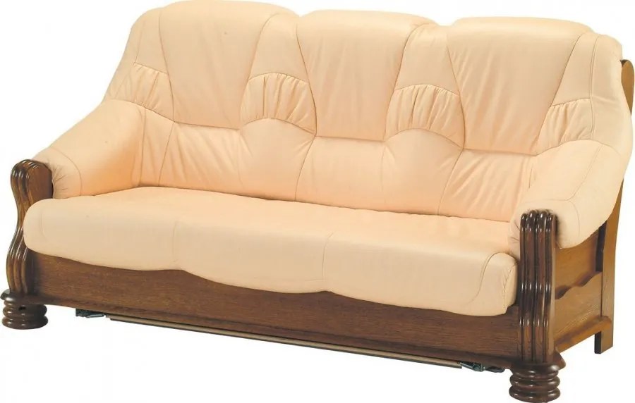 Casarredo - Komfort nábytek Rozkládací trojmístná pohovka ARTUR kůže | potah: kůže Madras white,barva: moření 01 bílá
