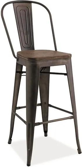 Barová židle Loft H-1 - grafit/ořech