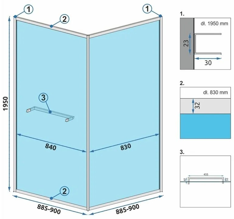 Rea Space In, sprchový kout 90x90, černá, REA-K8881