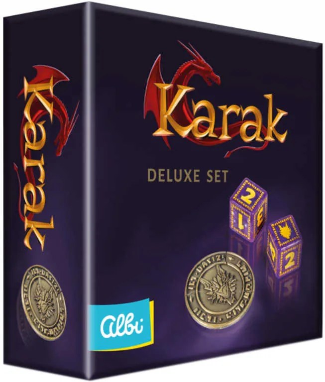 ALBI HRA Karak Deluxe set kovová mince a 2 kostky rozšíření ke hře v krabici alscs