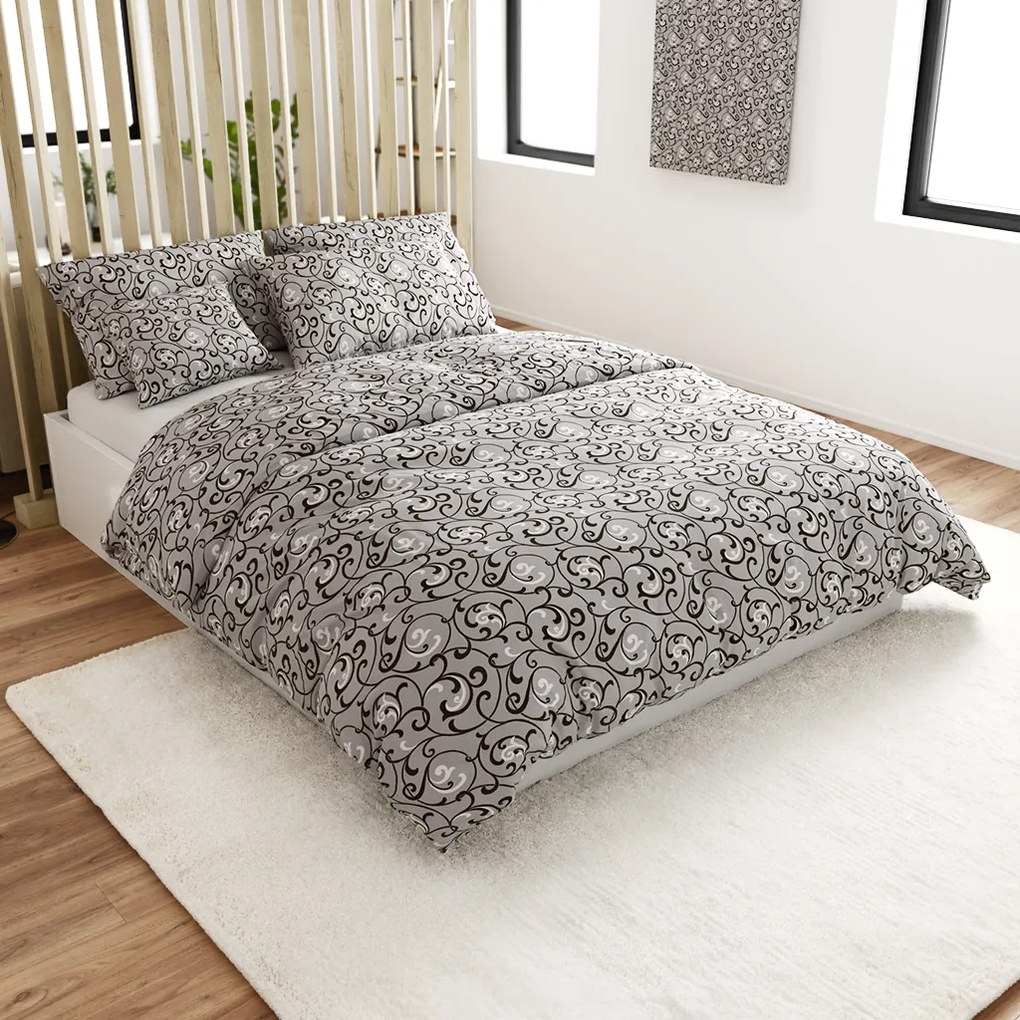 Polybavlněné povlečení ORIENT POLY šedé Rozměr povlečení: 2 ks 70 x 90 cm | 200 x 220 cm
