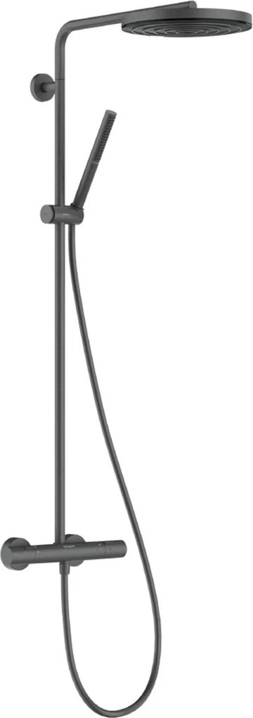 Hansgrohe Pulsify S Puro - Sprchový set s termostatem, průměr 26 cm, kartáčovaný černý chrom 24222340