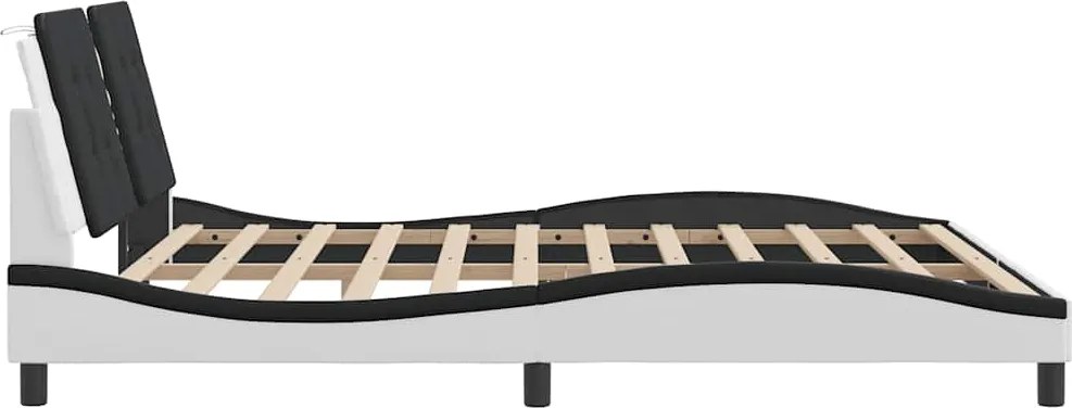 Rám postele bez matrace Zadar bílý a černý 180 x 200 cm umělá kůže 3208204