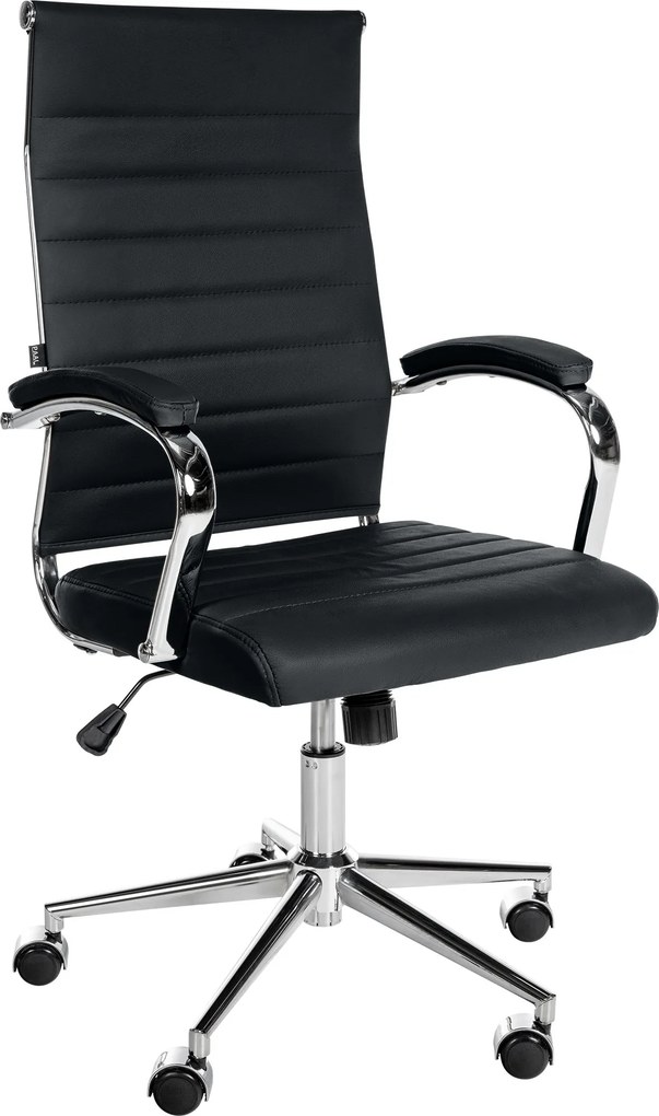 Kancelářská židle Mollis pravá kůže – černá