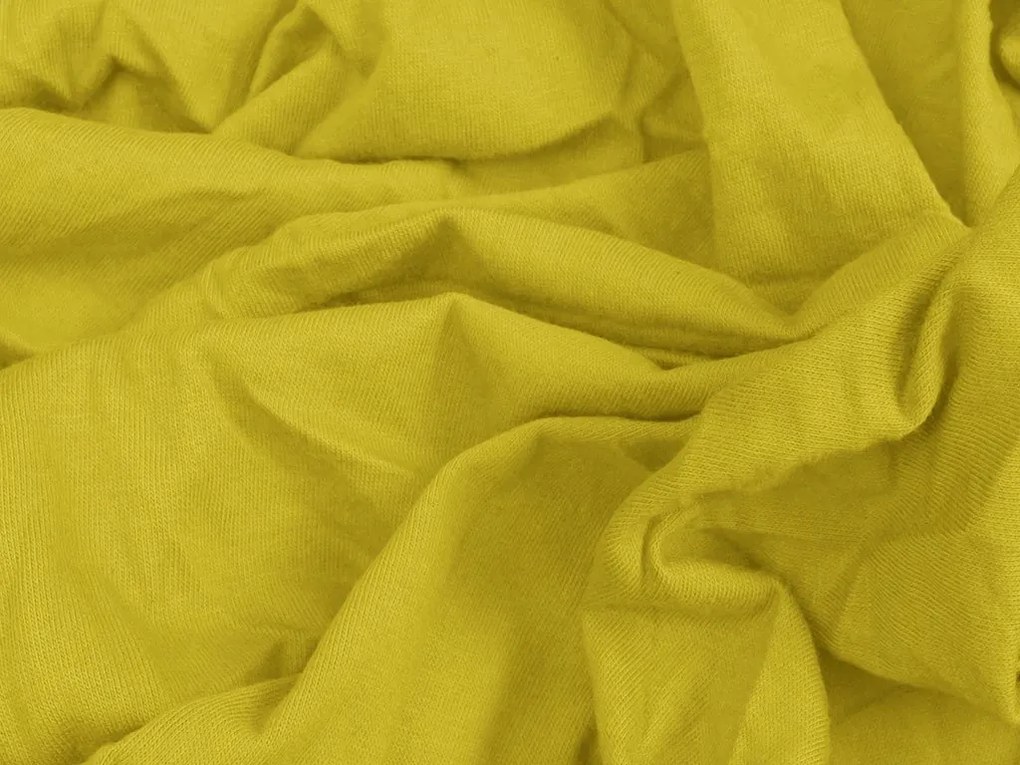 Povlečení z mikrovlákna PALOMA černé + prostěradlo jersey 90x200 cm žluté