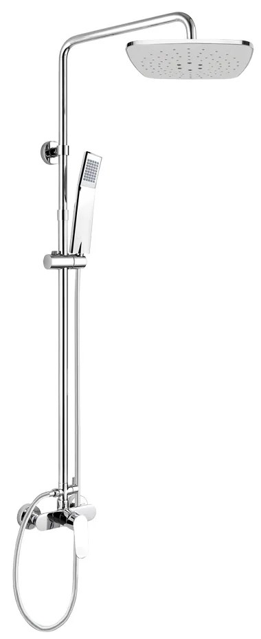 Mereo Mereo, Nástěnná sprchová bateri Viana 150 mm se sprchovou soupravou, ruční a talířovou sprchou 225x225mm, CBE60104SB
