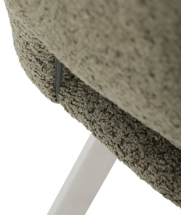 Jídelní židle, zelená, látka bouclé, DCL-W1174 GRN2