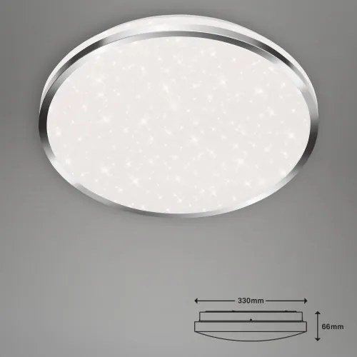 Stropní LED svítidlo hvězdné nebe BRILONER průměr 33cm 18W IP44 chrom 3403118