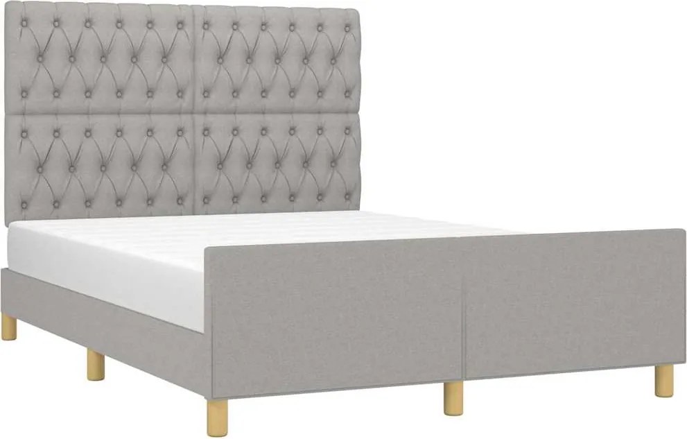 Rám postele bez matrace světle šedý 140 x 190 cm textil 3125292