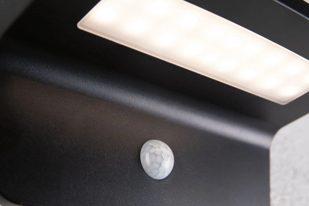 P 94505 Venkovní solární nástěnné svítidlo Solveig antracit IP44 350lm teplá bílá - PAULMANN
