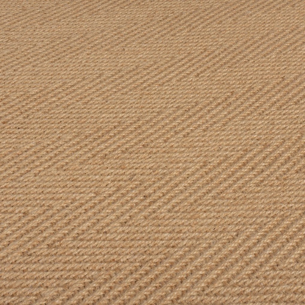 Flair Rugs, Běhoun Herringbone Border Kira Green, 60x230, béžová, chodba / předsíň