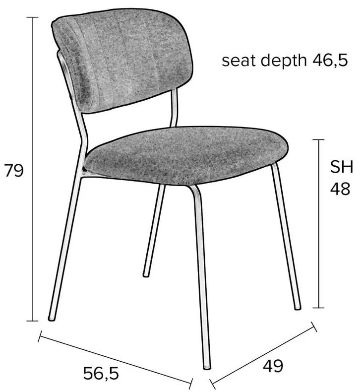 Jídelní židle v sadě 2 ks v lososové barvě Jolien – White Label