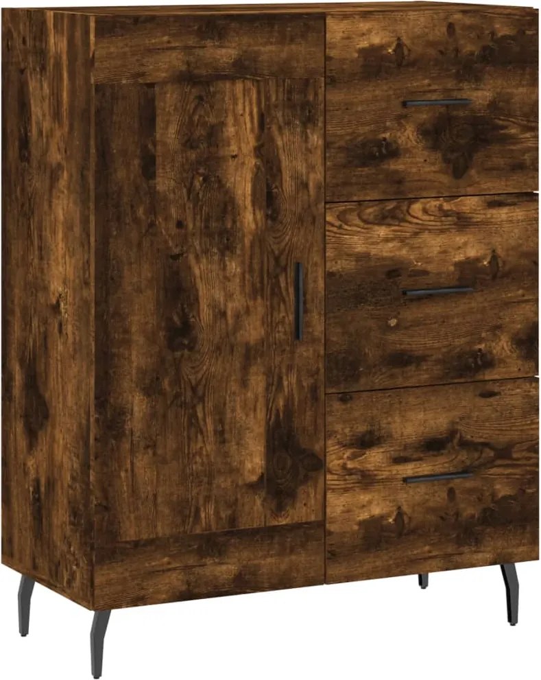 Skříň highboard kouřový dub 69,5 x 34 x 180 cm kompozitní dřevo 3198678