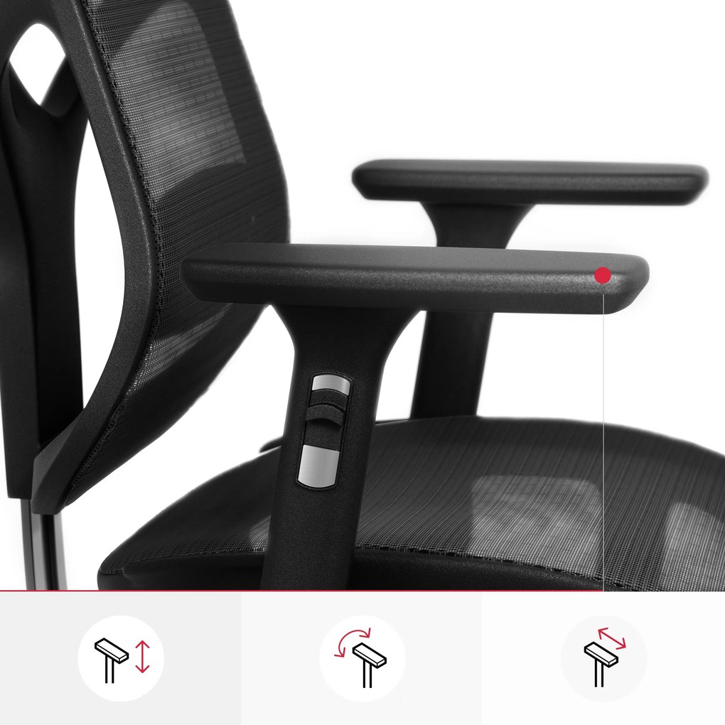 Ergonomická kancelářská židle ze síťoviny černá: Diablo V-Basic
