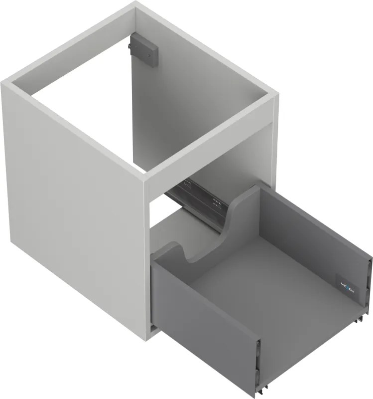Mexen Box-A, závěsná skříňka 40 cm, 1 zásuvka, šedá matná, 91AX0-0400-470-1-62