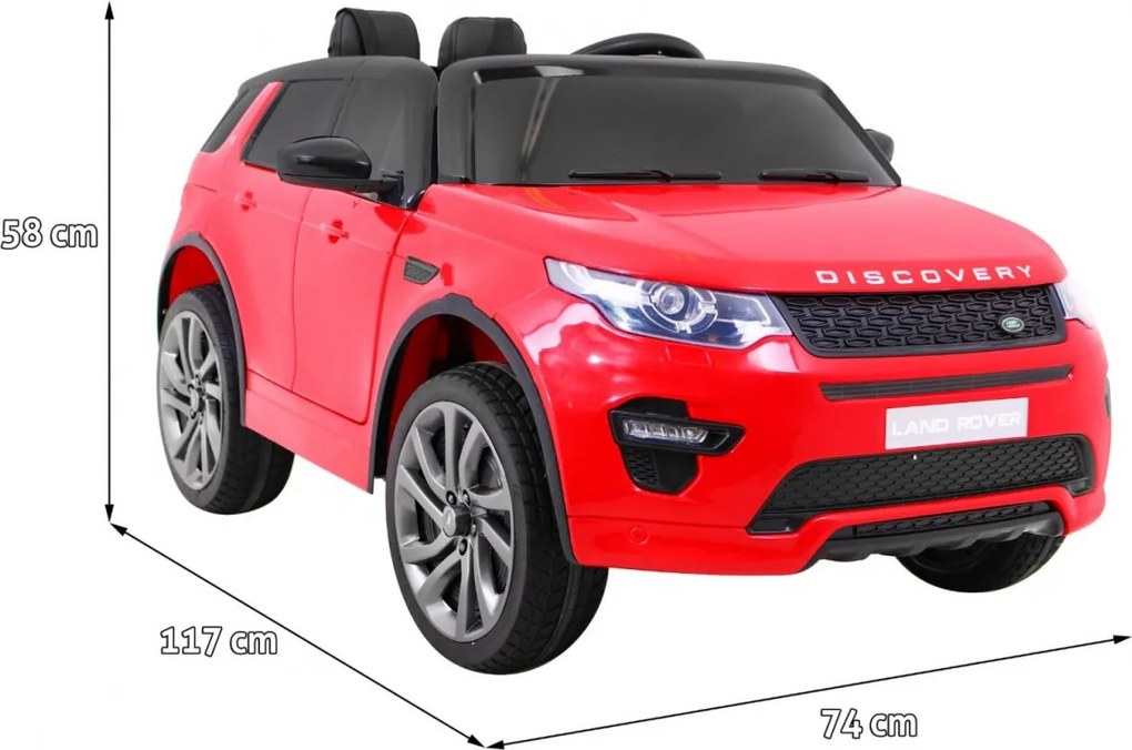 Ramiz Land Rover Discovery elektrické auto pro děti červené SUV + dálkové ovládání