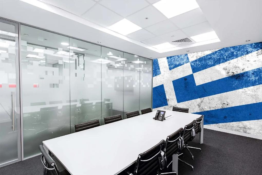 DIMEX | Samolepicí vliesová fototapeta na zeď Řecká vlajka MA-5-1556 | 375 x 250 cm | modrá, bílá