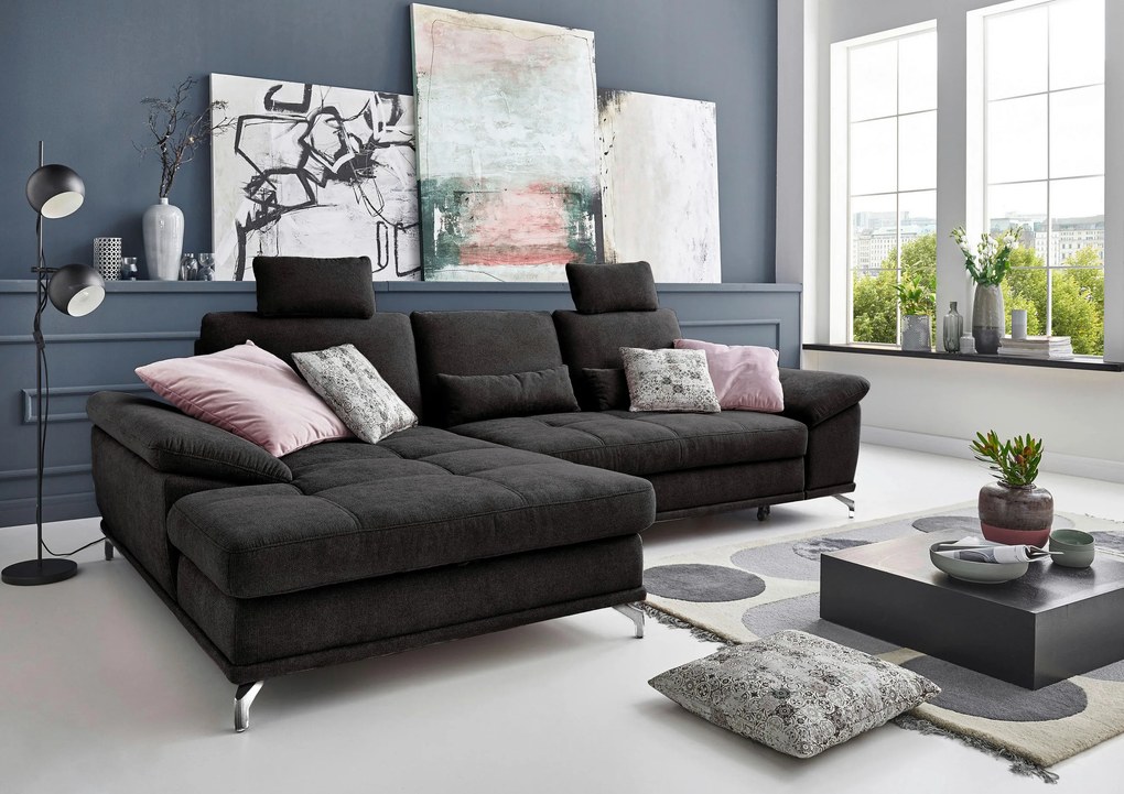 XXXLutz ROHOVÁ SEDAČKA, textil, černá Sit & More - Sedací soupravy - 000144005518