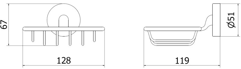 Mexen Remo, držák na mýdlo drátěný, růžové zlato, 7050751-60