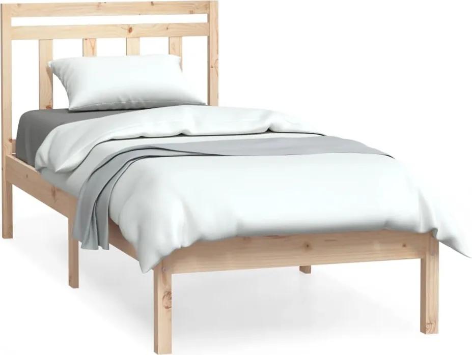 vidaXL Rám postele masivní dřevo 90 x 190 cm Single [3100557] Barva: Bílá