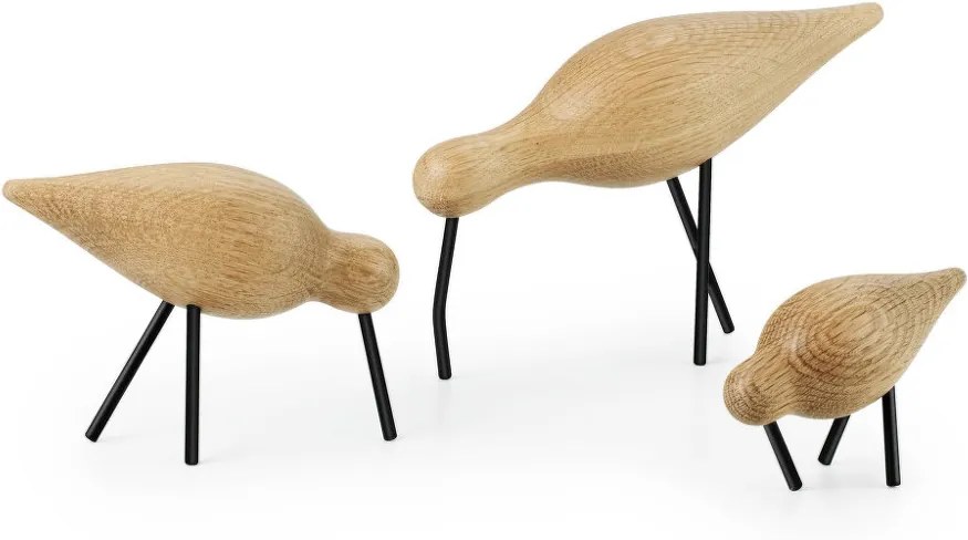 Normann Copenhagen Dřevěný ptáček Shorebird, střední, přírodní