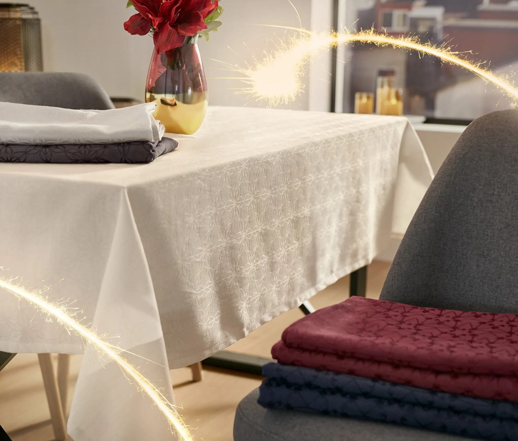 Tchibo - Velký žakárový ubrus - barva: hnědá