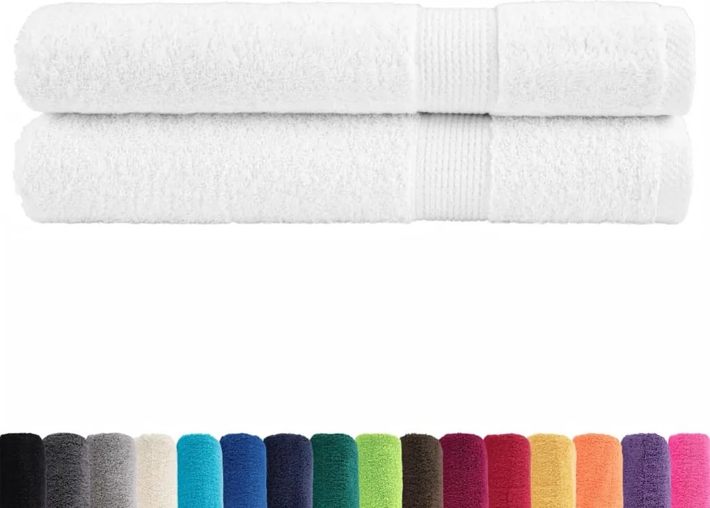 Prémiové ručníky SOLUND 2 ks bílé 100x200 cm 600 g/m² 137140