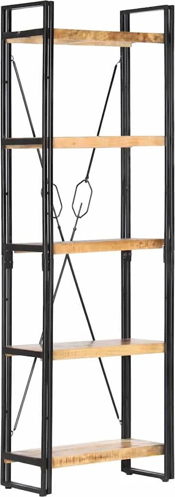 Knihovna s 5 policemi 60 x 30 x 180 cm masivní mangovník 286582