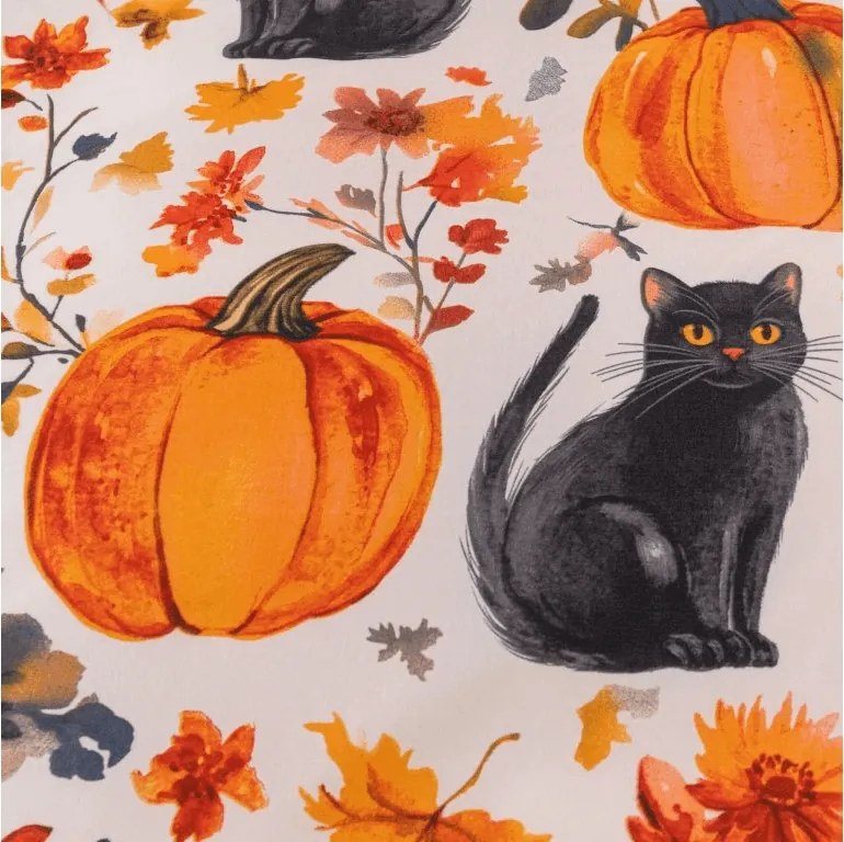 Povlečení z mikrovlákna CATS AND PUMPKINS barevné Rozměr povlečení: 2 ks 70 x 90 cm | 200 x 220 cm