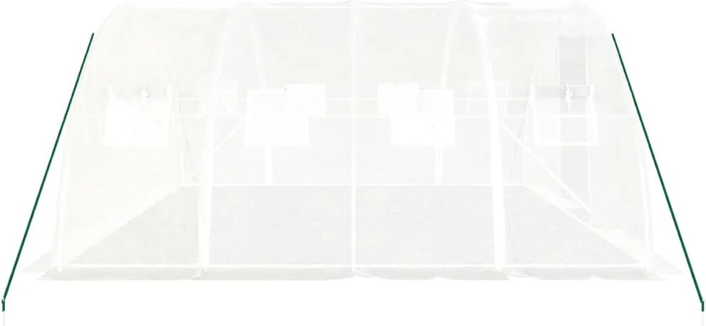 Skleník s ocelovým rámem bílý 16 m² 4x4x2 m 3188072