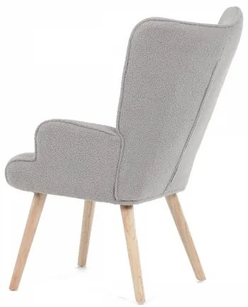 Křeslo ušák šedé bouclé nohy masiv AK-309 GREY2