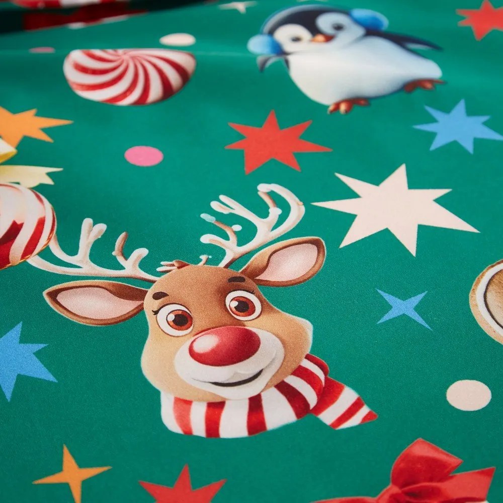 Zelené povlečení na dvoulůžko 200x200 cm Christmas Icons – Catherine Lansfield