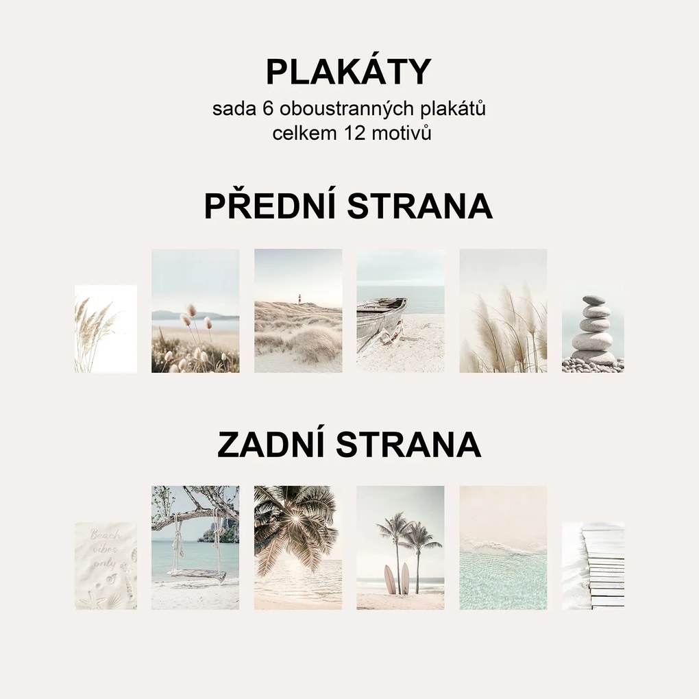 Sada oboustranných plakátů Oceán a Pláž | 4 x A3, 2 x A4 | DP6351343