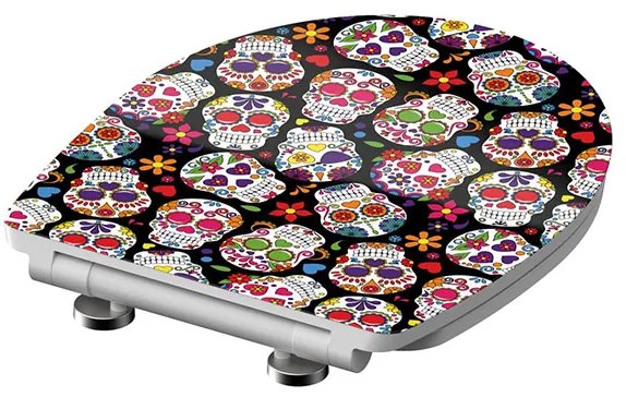 Eisl Sanitär WC prkénko Duroplast Soft Close Crazy Skull High Gloss 82586
