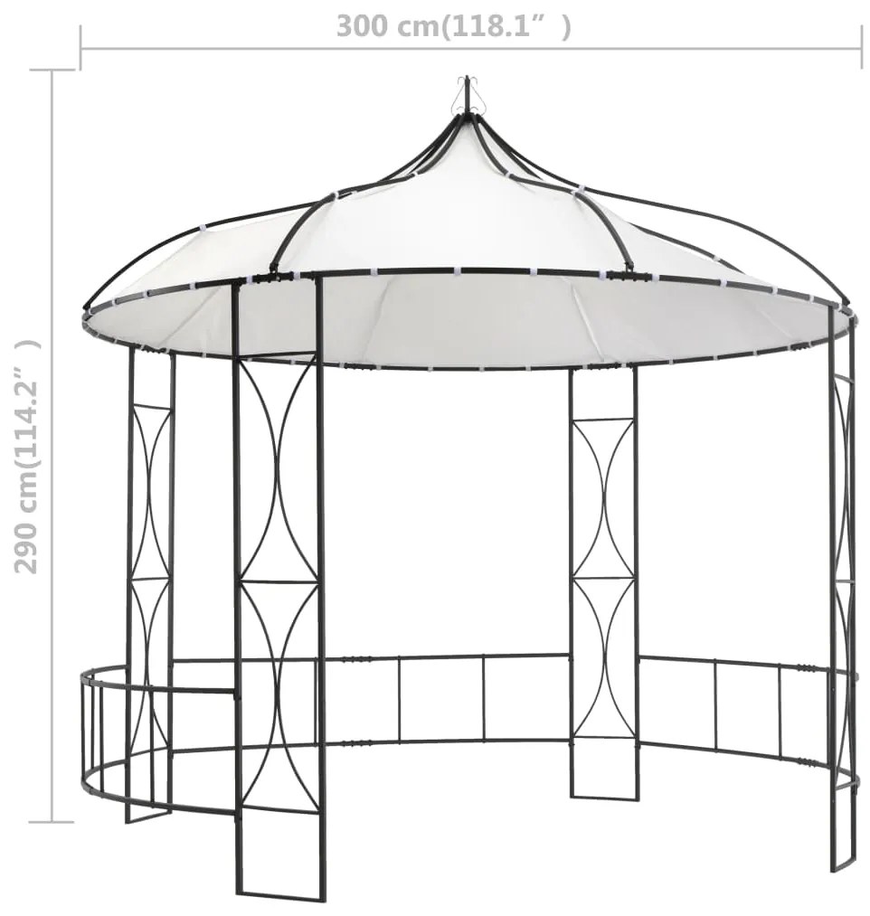 vidaXL Marketos Altán 300 x 290 cm bílý kruhový