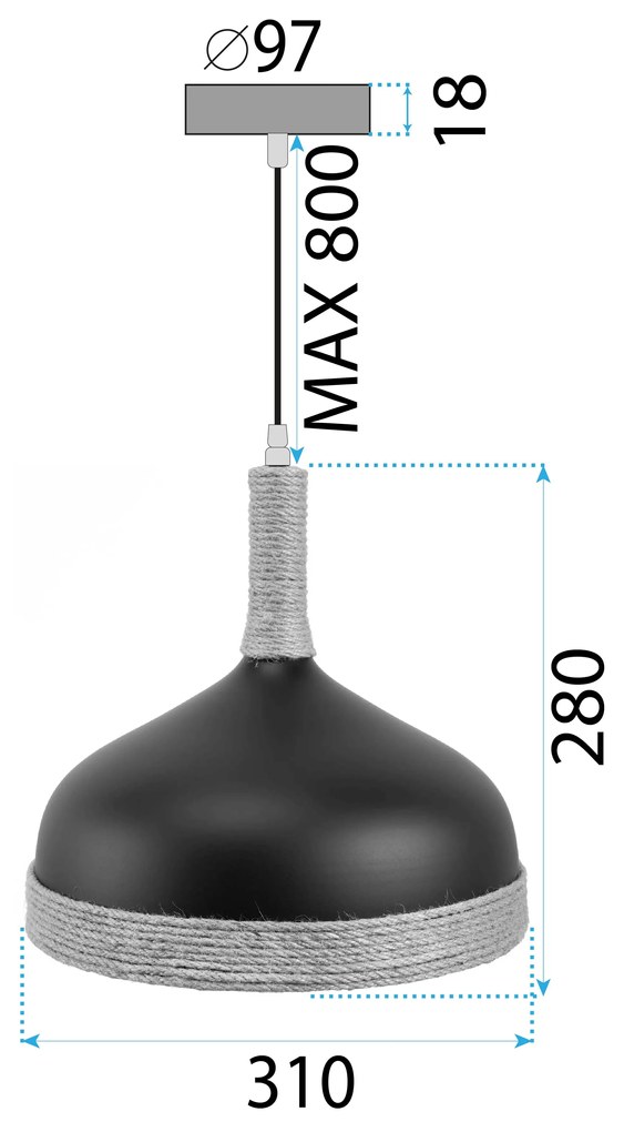 Toolight Industriální moderní svítidlo APP1421-1CP