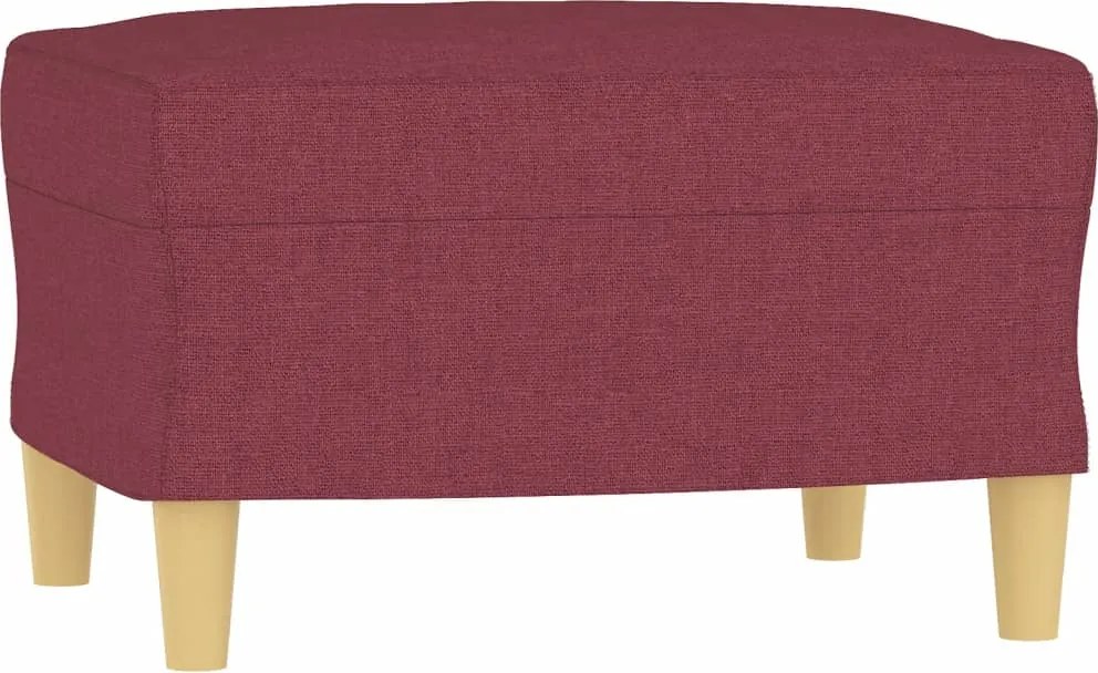 3místná pohovka s podnožkou vínová 180 cm textil 3201198
