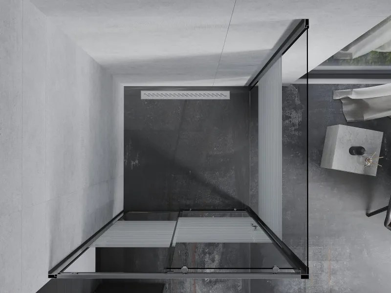 Mexen APIA sprchový kout 90x90, čiré-pásy / chromový profil, 840-090-090-01-20