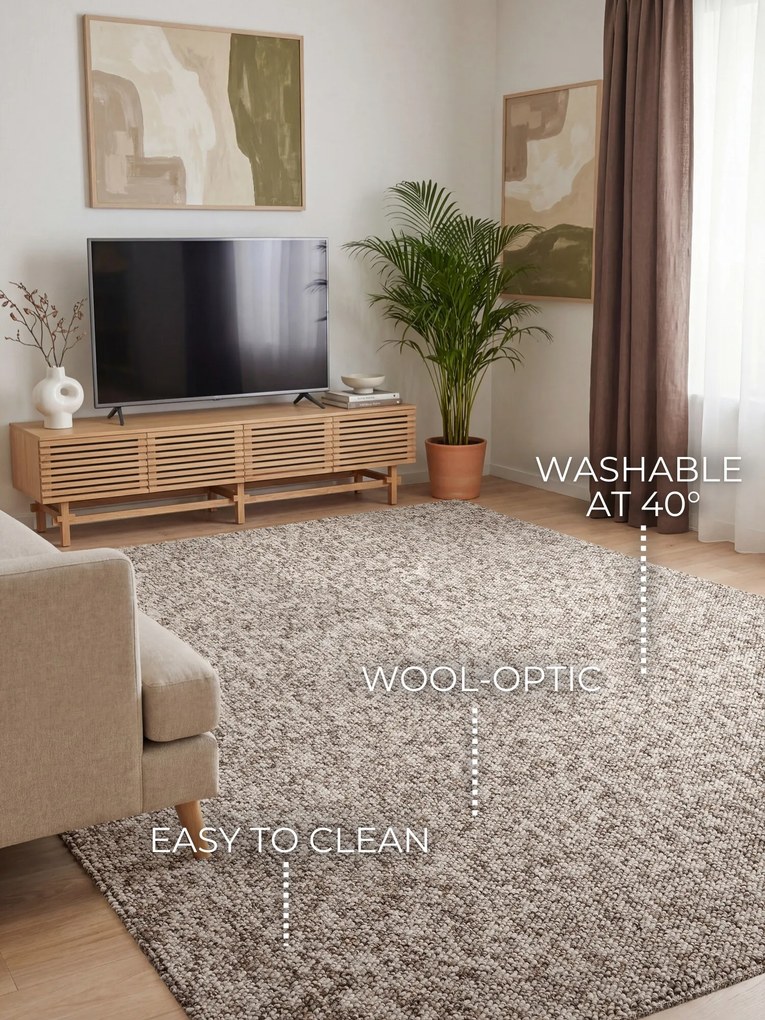 ELLE Decoration, Kusový koberec Wolly Ultra 106229 Taupe z kolekce Elle, 200x290, hnědá, ložnice