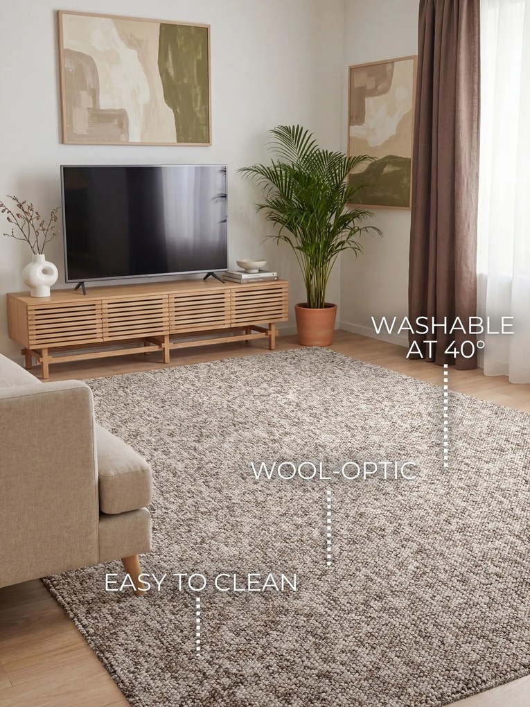 ELLE Decoration, Kusový koberec Wolly Ultra 106229 Taupe z kolekce Elle, 80x150, hnědá, ložnice
