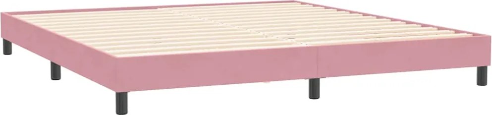 Postel Box Spring bez matrace růžová 200x210 cm samet 3315848